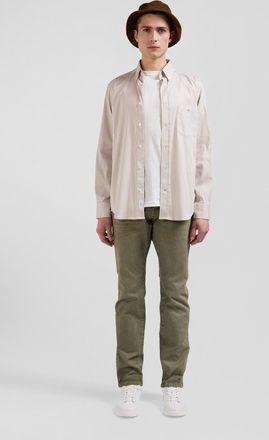 Eden Park Chemise En Popeline De Coton Beige &Agrave; Rayures B&acirc;ton Coupe Regular