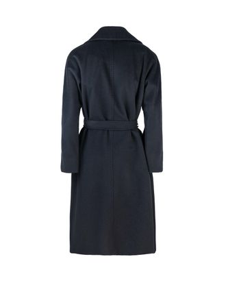 Max Mara Womens Midi Wrap Coat Ravenna Black