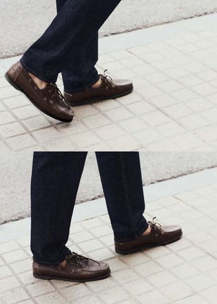 Mango Chaussures bateau cuir marron - Homme - 39 - MANGO MAN