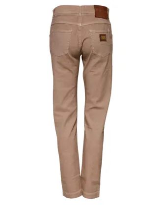 Dolce & Gabbana Womens Cotton-Elastane Boyfriend Jeans Brown