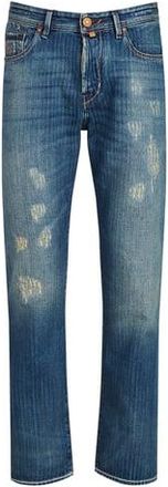 Jacob Cohen Jean droit d&eacute;tails d&eacute;chir&eacute;s en coton