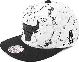Mitchell & Ness Homme Casquettes Snapback & Strapback White and Black Marble Chicago Bulls