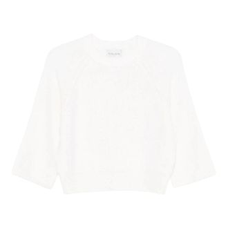 Forte_Forte Round-Neck Strickwaren - - Knitwear - Damen - Wei&szlig; - S