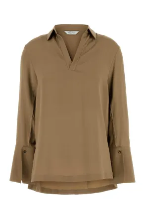 Max Mara Silk-Elastane Blouse - Beige