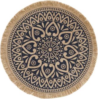 Garneck Schwarzes Jute Tischset 40cm Durchmesser Dekoratives Platzdeckchen aus Leinen Rutschfestes Platzset f&uuml;r Haushalt Caf&eacute; Restaurant und Party