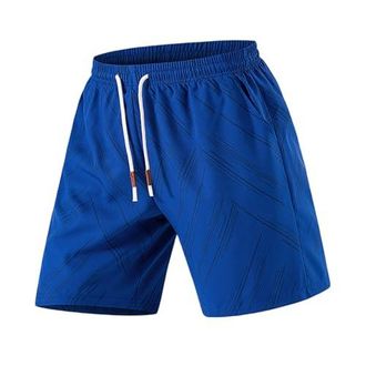 Generic Short d&eacute;contract&eacute; pour homme - Short d&eacute;t&eacute; fin et ample - Pantalon midi de plage, bleu, XXL