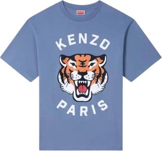 Kenzo Homme, Tops, Bleu, Taille: L Lucky Tiger Oversize T-Shirt