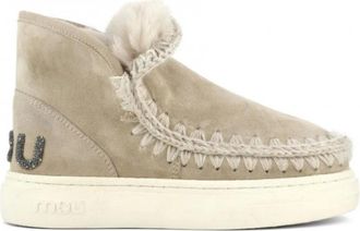 Mou Femme, Chaussures, Beige, Taille: 38 EU Bottines &agrave; Cheville Orn&eacute;es du Logo