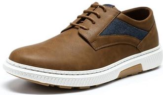 AlltheMen Chaussures &agrave; Lacets Homme Comfort Sneakers Sport Respirant Oxford Cuir Business Costume Mariage Marron 41