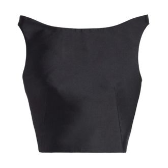 Jil Sander Mikado Seidenmischungs-Top - - Tops - Damen - Schwarzk - L