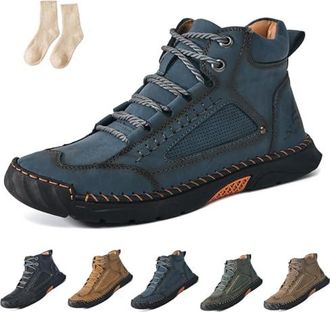 Generic Olveros Bottes confortables en cuir faites à la main pour homme - Imperméables - Soutien de la voûte plantaire - Soulagement de la pression - Chaussur