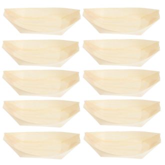 Cabilock Einweg Sushi Holzschalen 50 St&uuml;Ck, 13.5cm X 7.7cm Einweg Snackschalen Aus Holz, Snackschalen F&uuml;R Fingerfood, Salate, Desserts, Umweltfreundlich Und Ko