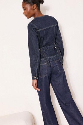 Lipsy Jeansjacke Lipsy kragenlose, taillierte Jeansjacke, Regular (1-St)
