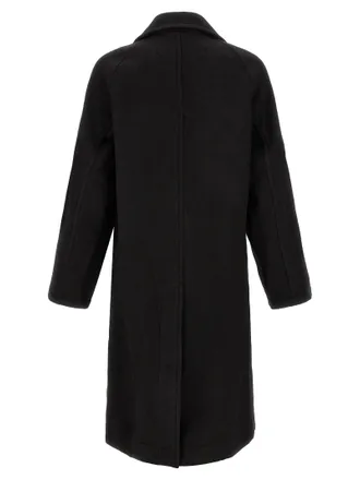 Christophe Lemaire Double-Breasted Wool-Alpaca Coat - Black