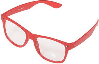 Miobo Lunettes de Soleil Style Rétro Années 1980 - Noir avec Verre Transparent Rouge - Taille Unique