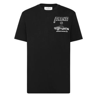 Philipp Plein Homme, Tops, Noir, Taille: L T-Shirt Col Rond Racing