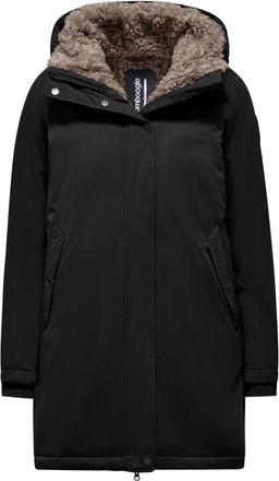Bomboogie Femme, Manteaux, Noir, Taille: 44 FR Parka avec capuche et doublure en fausse fourrure