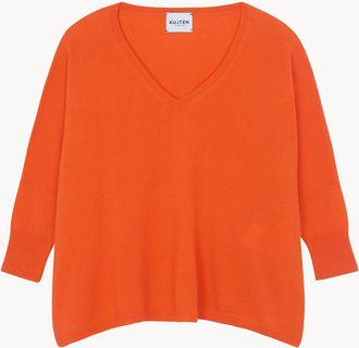 Kujten Pull cachemire femme col V oversize - Pull Minie