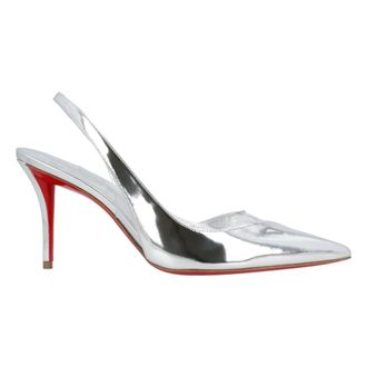 Christian Louboutin Femme, Chaussures, Gris, Taille: 36 1/2 EU Posticha 80 Slingback Pump