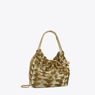 Tory Burch Damen Fleming Mini Bag mit Pailletten und Tunnelzug