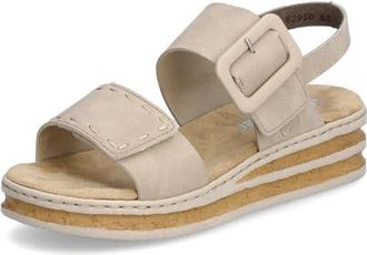Rieker Sandales &agrave; lani&egrave;res pour femme 69260, Beige 60., 43 EU Large
