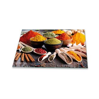 Decorwelt | Herdabdeckplatte 80x52 cm 1-Teilig Gew&uuml;rze Bunt Ceranfeldabdeckung Universal Spritzschutz Glas Deko Elektroherd Induktion f&uuml;r Kochplatten Herdschutz