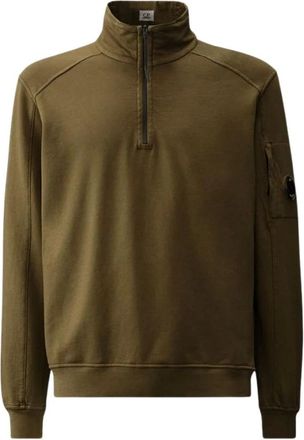 C.P. Company C.p. Company, Homme, Sweatshirts et sweats &agrave; capuche, Vert, Taille: M Light Fleece Half Zip SweaT-shirt