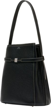 Toteme Belted Calfskin Bucket Bag - Black