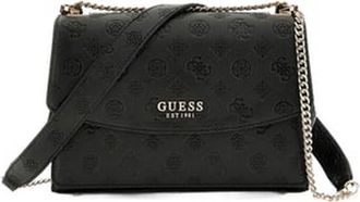 Guess Phoebe Convertible Xbody Flap Bag Black Logo