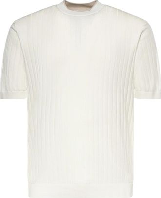 Eleventy Homme, Pulls, Blanc, Taille: 2XL Tricot ras du cou