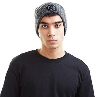 MARVEL Avengers Logo Bonnet, Gris (Antique Grey Gry), Taille Unique Homme