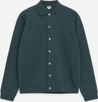 Arket Strickjacke Aus Baumwolljersey -Blau