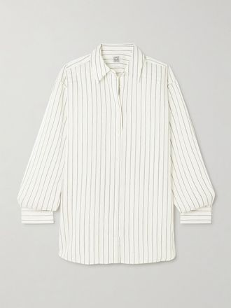 Toteme Chemise En Voile À Rayures - Blanc