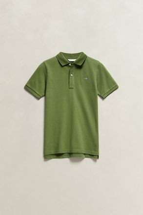 GANT Teenager Shield Piqu&eacute; Poloshirt (122/128) HERB Gr&uuml;n