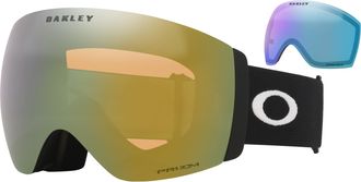 Oakley Flight Deck PRO L Skibrille Matte Black/Prizm Sage Gold & Prizm Iced High-End Skibrille mit XL-Sichtfeld, Glaswechsel & nachhaltigem Design f&uuml;r anspru
