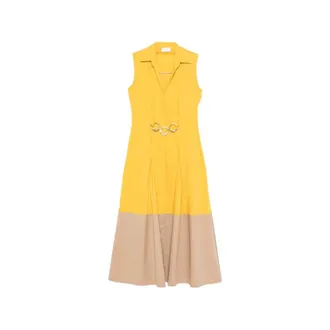 Clips Femme, Robes, Jaune, Taille: 38 FR Robe Mi-longue