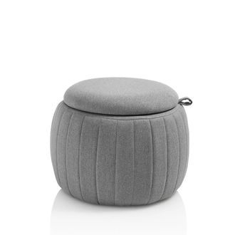 TFT Home Furniture Pouf CHRIS gris avec conteneur