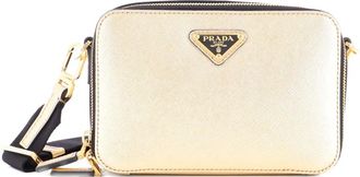 Prada Brique Camera Saffiano Leather Mini crossbody bag - Or