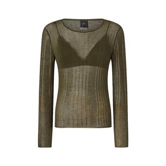 Pinko Pinko - Alchemilla Sweater - Femme - Pulls - Vert - Taille: 40 FR