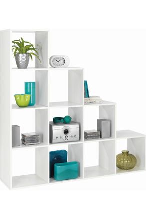 CARRYHOME Regalelement, Weiß, Holzwerkstoff, 149x149x35 cm, Made in EU, Wohnzimmer, Regale, Bücherregale