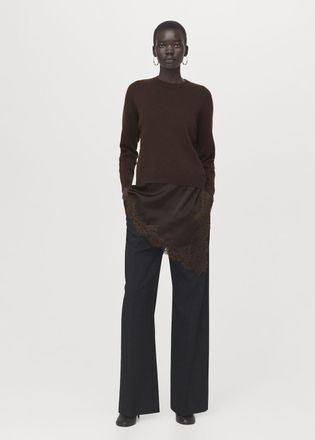 Mango Pull long combiné dentelle chocolat - Femme - XXS - MANGO