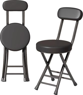 Generic Klappstuhl Camping Leicht 2er Set Hoher Belastbarkeit Klappstühle Esszimmer mit Metallrahmen für Partys, Hochzeiten, Picknick(Black)