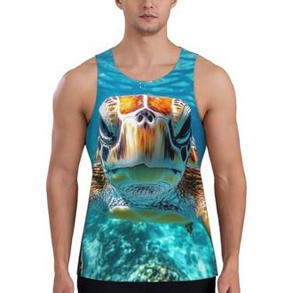 Generic D&eacute;bardeur respirant &agrave; s&eacute;chage rapide sans manches pour homme pour entra&icirc;nement &agrave; la plage S &agrave; 4XL, Tortue de mer 14, 4XL
