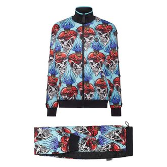 Philipp Plein Homme, Combinaisons et Ensembles, Multicolore, Taille: 3XL Surv&ecirc;tement de jogging en triac&eacute;tate : Haut/Pantalon Love Tattoo
