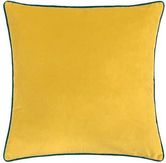 furn. Meridian Kissen mit Polyesterf&uuml;llung - luxuri&ouml;ses dekoratives Samtkissen mit Kontrastpaspelierung (Zylon/Blaugr&uuml;n - 45x45cm)