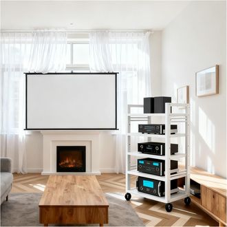 Generic HiFi-Racks, 5-stufig, 100 cm Hoch, Schrankm&ouml;bel for Stereoanlagen, Bewegliches Eck-TV-Center, AV-Komponenten-Aufbewahrungsturm, Audio-Video-Regaleinhe