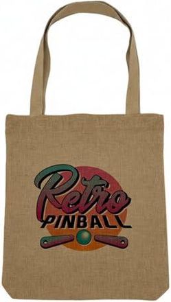 Fabulous Sac Shopping Tote Bag Aspect Lin - Retro Flipper Pinball Classique Bar Arcade - Sac de Courses Toile Epaisse 360g Beige Naturel Cabas Port&eacute; Epaule Sol