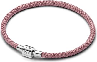 Pandora Moments Schimmerndes Rosafarbenes Kordel-Armband mit Sterling Silber, Kompatibel Moments, Gr&ouml;&szlig;e: 20cm, 594530C01-S3