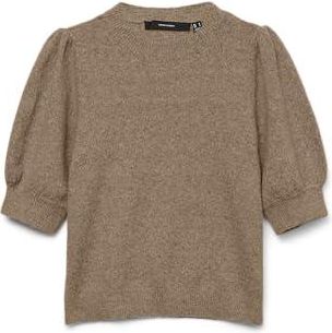 Vero Moda O-Neck Pullover Vmdoffy GA Noos Pull &agrave; col Rond 2/4, Encre s&eacute;pia, S Femme