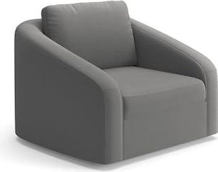 Cavadore Cavadore Sessel Jawa / Bodennaher Polstersessel fürs Wohnzimmer, passend zur Garnitur Jawa / 116 x 88 x 104 / Flachgewebe, Grau